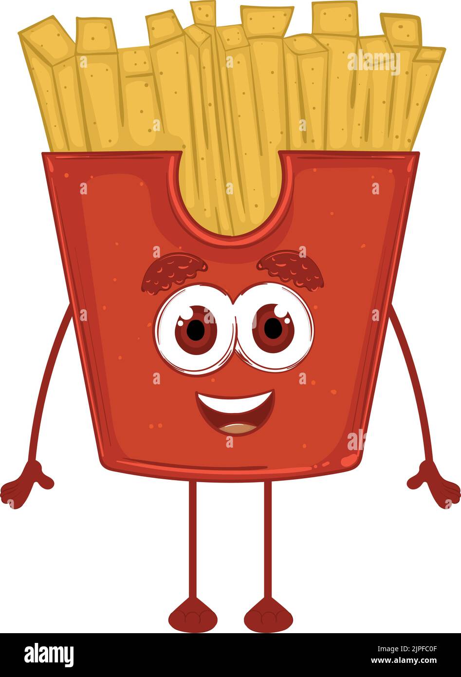 Isolated french fries cartoon kawaii Fast food Vector Stock Vector ...