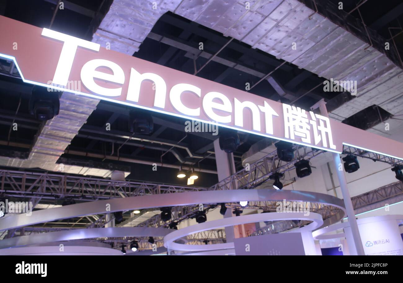 SHANGHAI, CHINA - AUGUST 17, 2022 - Tencent at the World Artificial ...