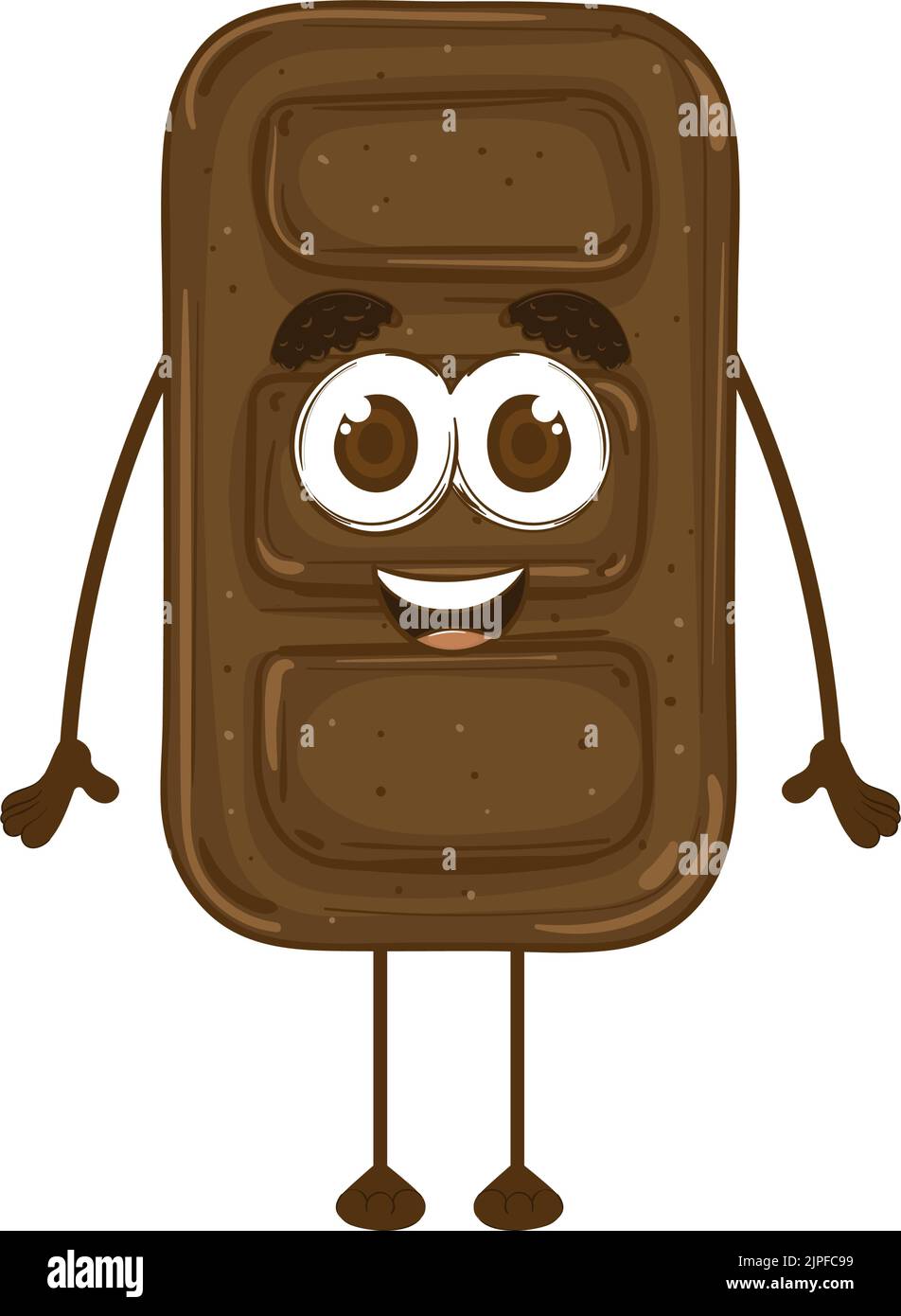 Isolated chocolate bar cartoon kawaii Sweet dessert Vector Stock Vector ...