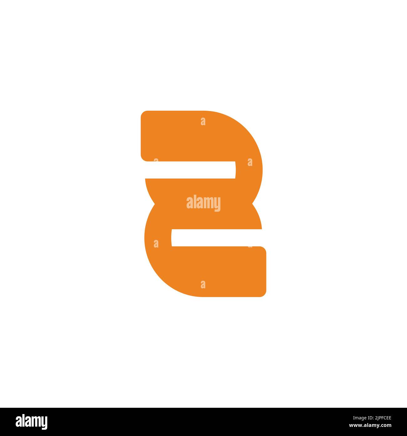 number 2 simple curves linked geometric logo vector Stock Vector Image ...