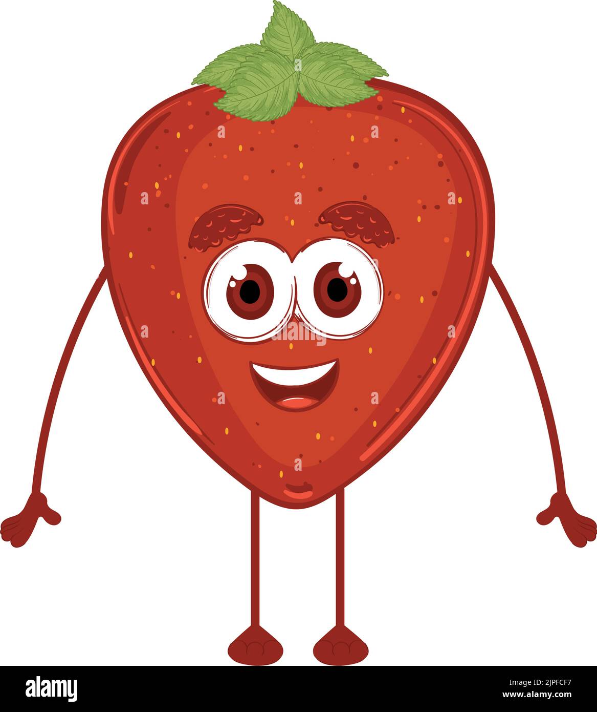 Isolated happy strawberry cartoon kawaii Vector Stock Vector Image ...