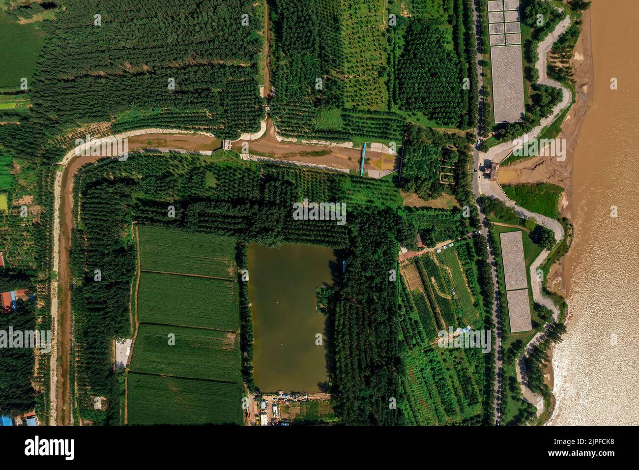 BINZHOU, CHINA - AUGUST 17, 2022 - A colorful view of the Chaohe River ...