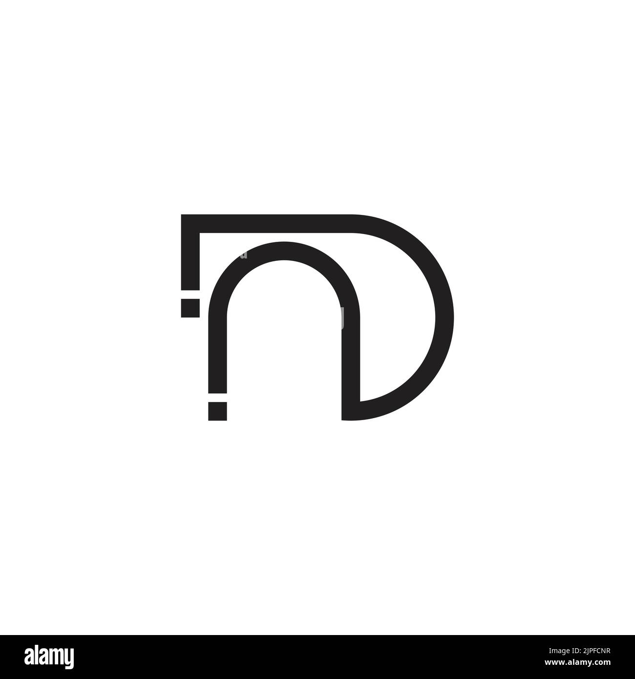letter nd abstract geometric line logo vector Stock Vector Image & Art ...