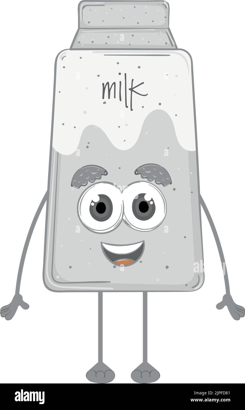 Happy bottle of milk cartoon kawaii Vector Stock Vector Image & Art - Alamy