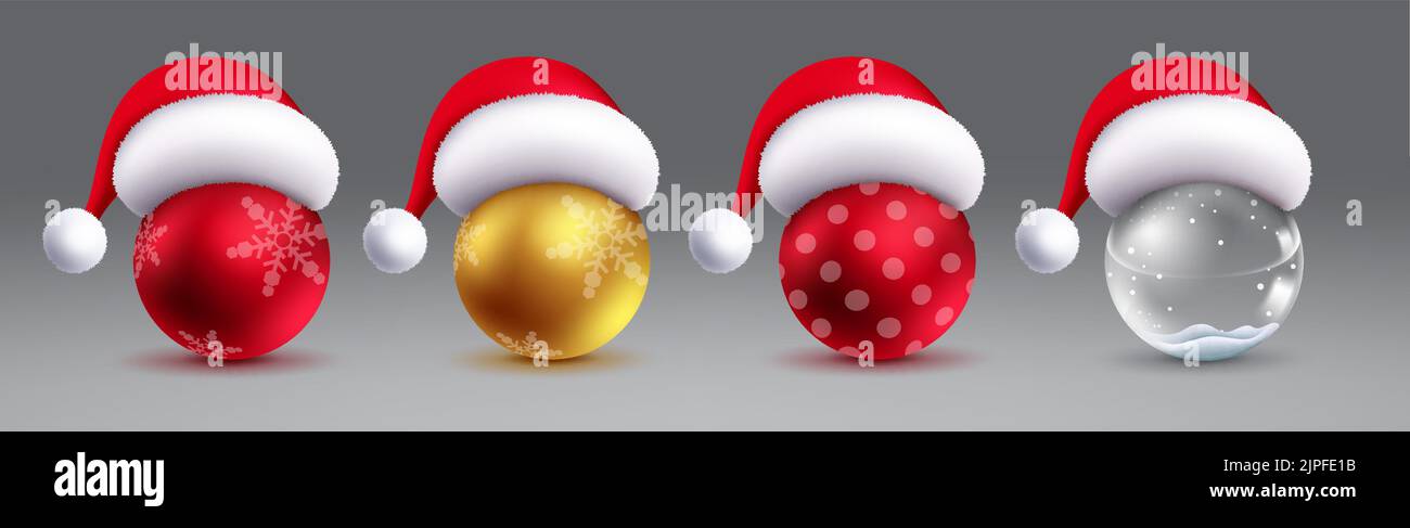 Christmas balls vector set design. Christmas ball 3d realistic with ...