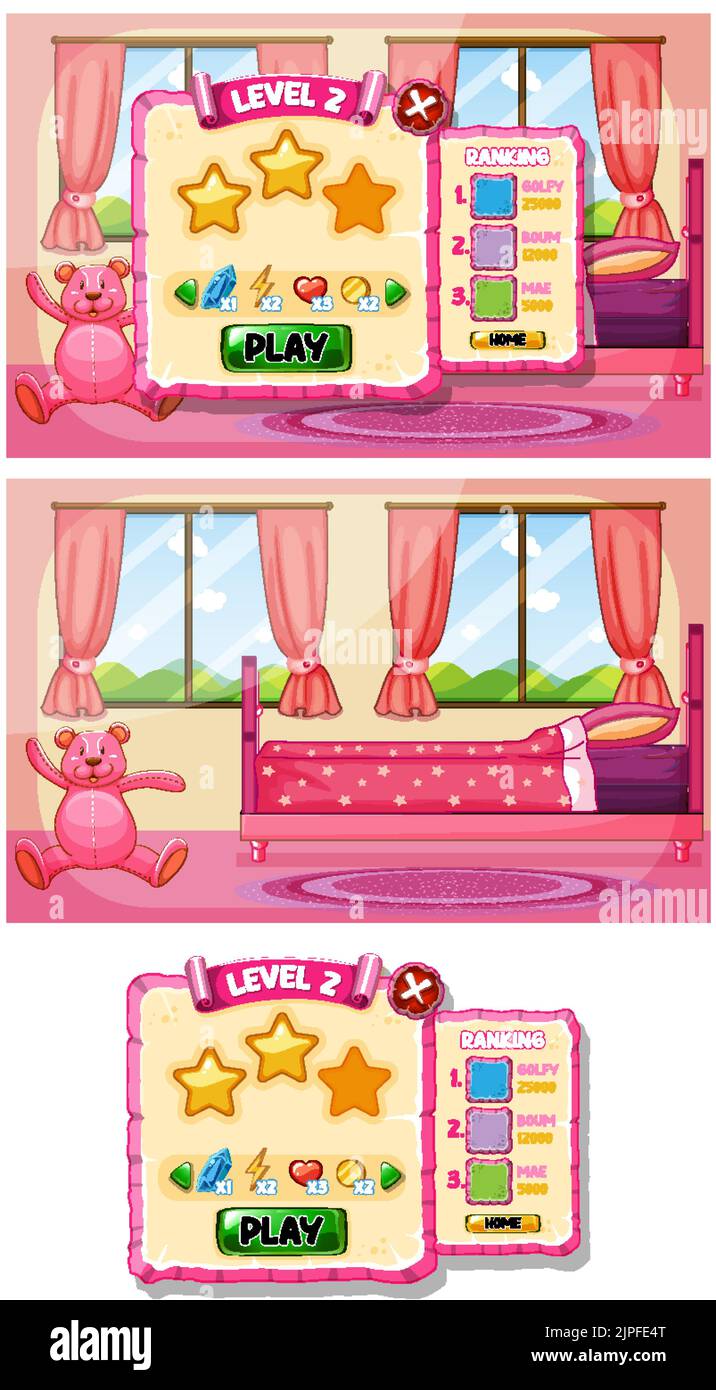 A game background template with elements illustration Stock Vector ...