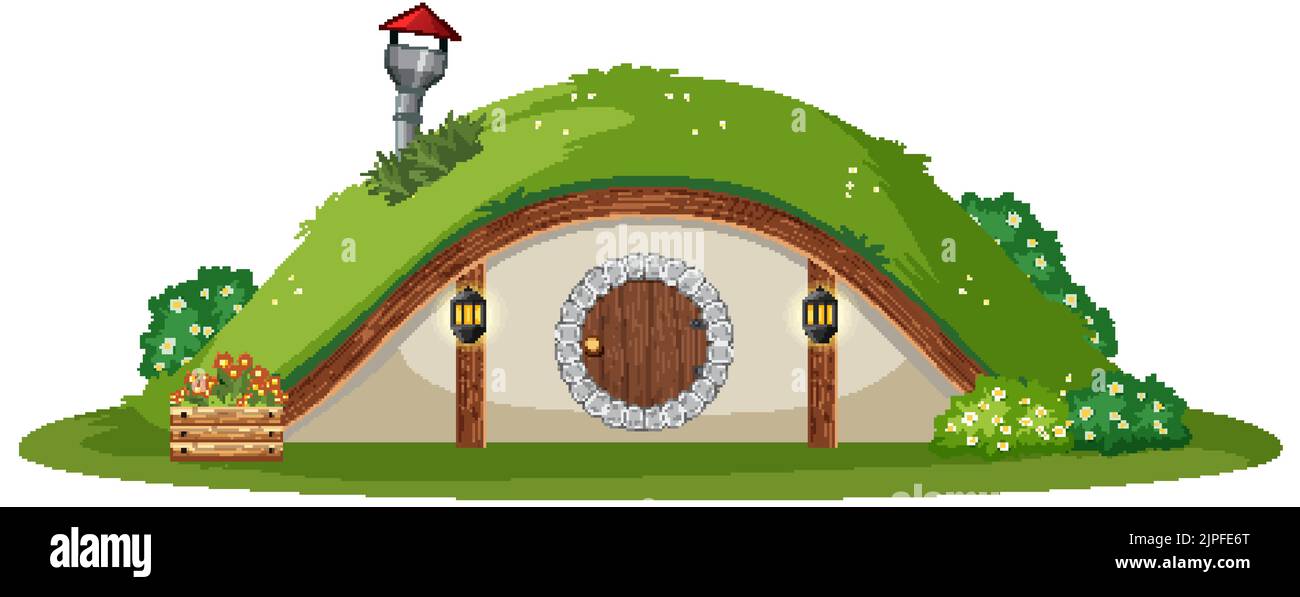 Hobbit house isolated on white background illustration Stock Vector ...