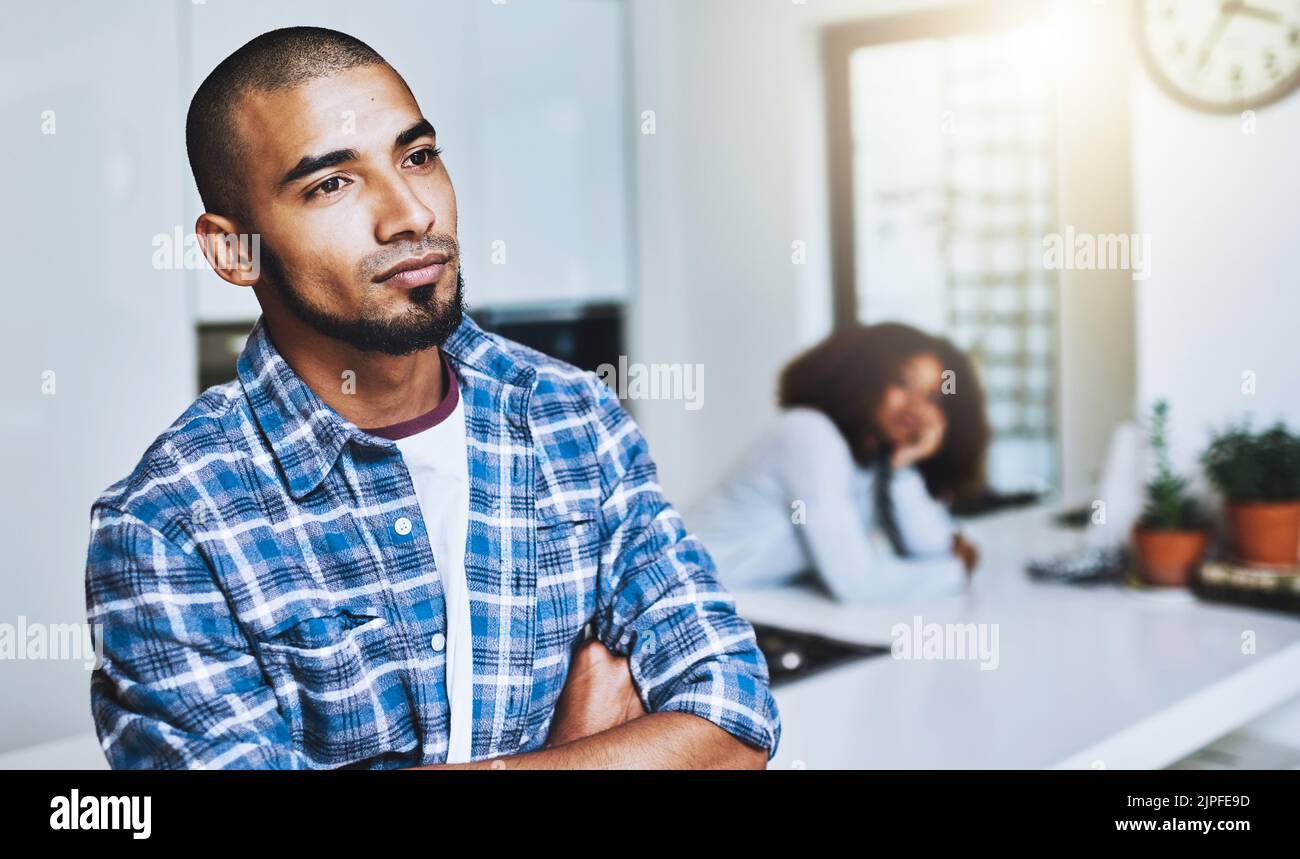 Work through the bad and remember the good. a young couple upset at ...