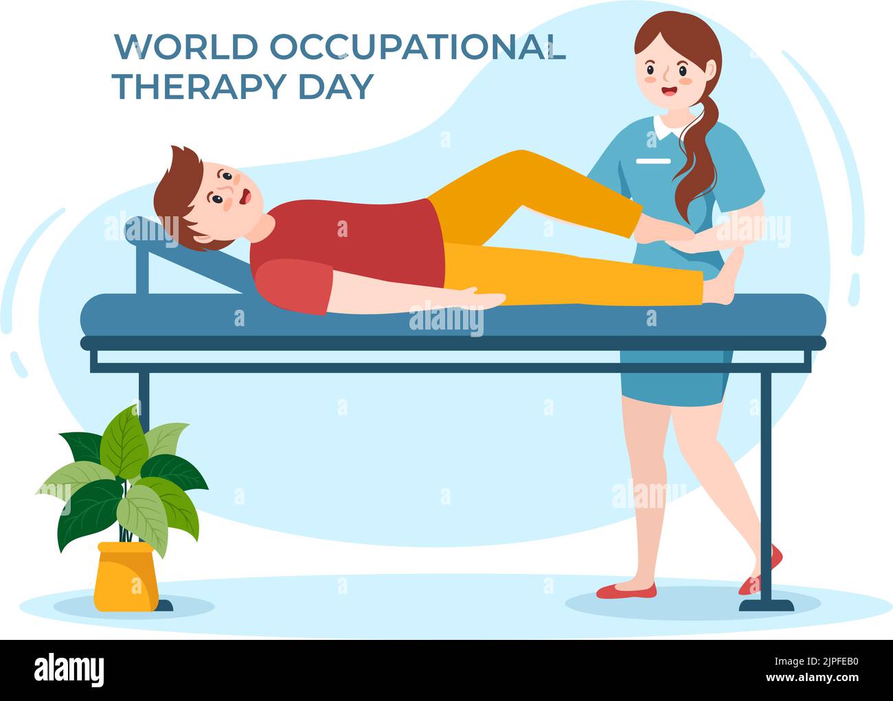 World Occupational Therapy Day Celebration Hand Drawn Cartoon Flat ...