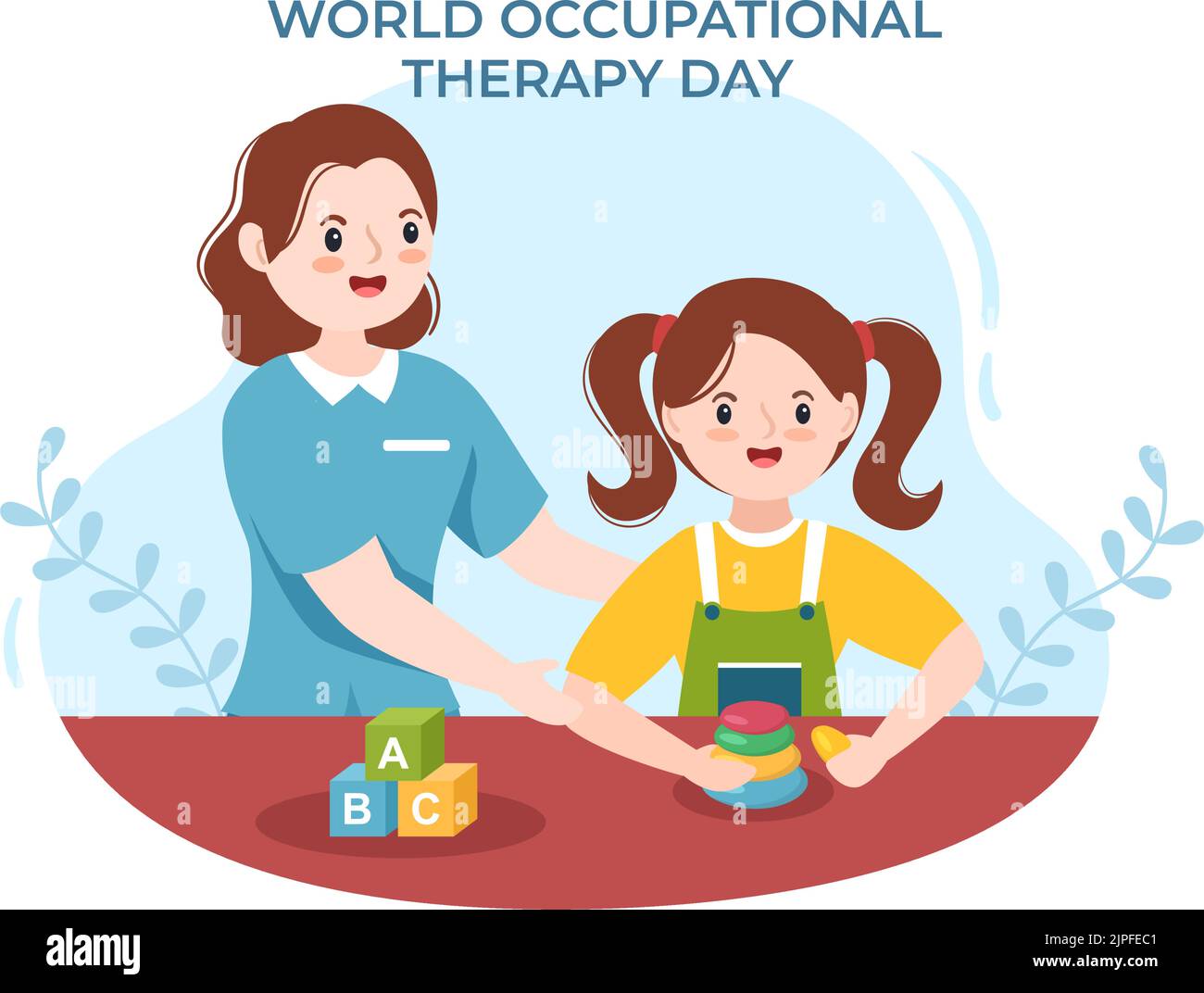 World Occupational Therapy Day Celebration Hand Drawn Cartoon Flat ...