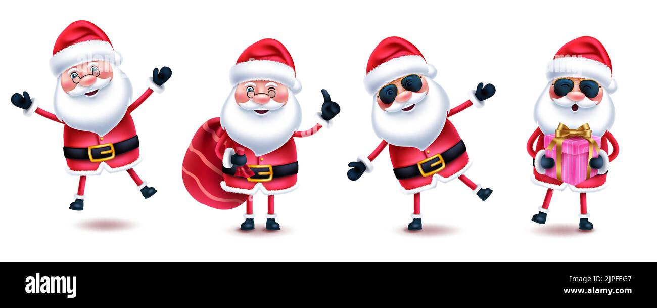Santa claus christmas character vector set. Santa claus characters ...