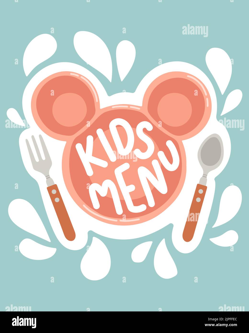 Cute colorful kids meal menu design vector Stock Vector Image & Art - Alamy