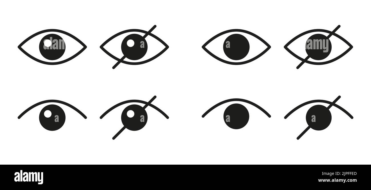 Password hidding icons set. Icons for data privacy and sensitive content mark. Outline vector ...