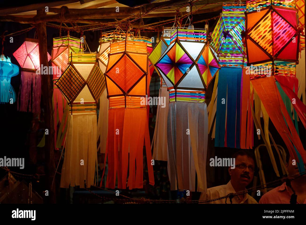 Colorful traditional Lanterns in Various Shapes Akash kandil (Diwali ...