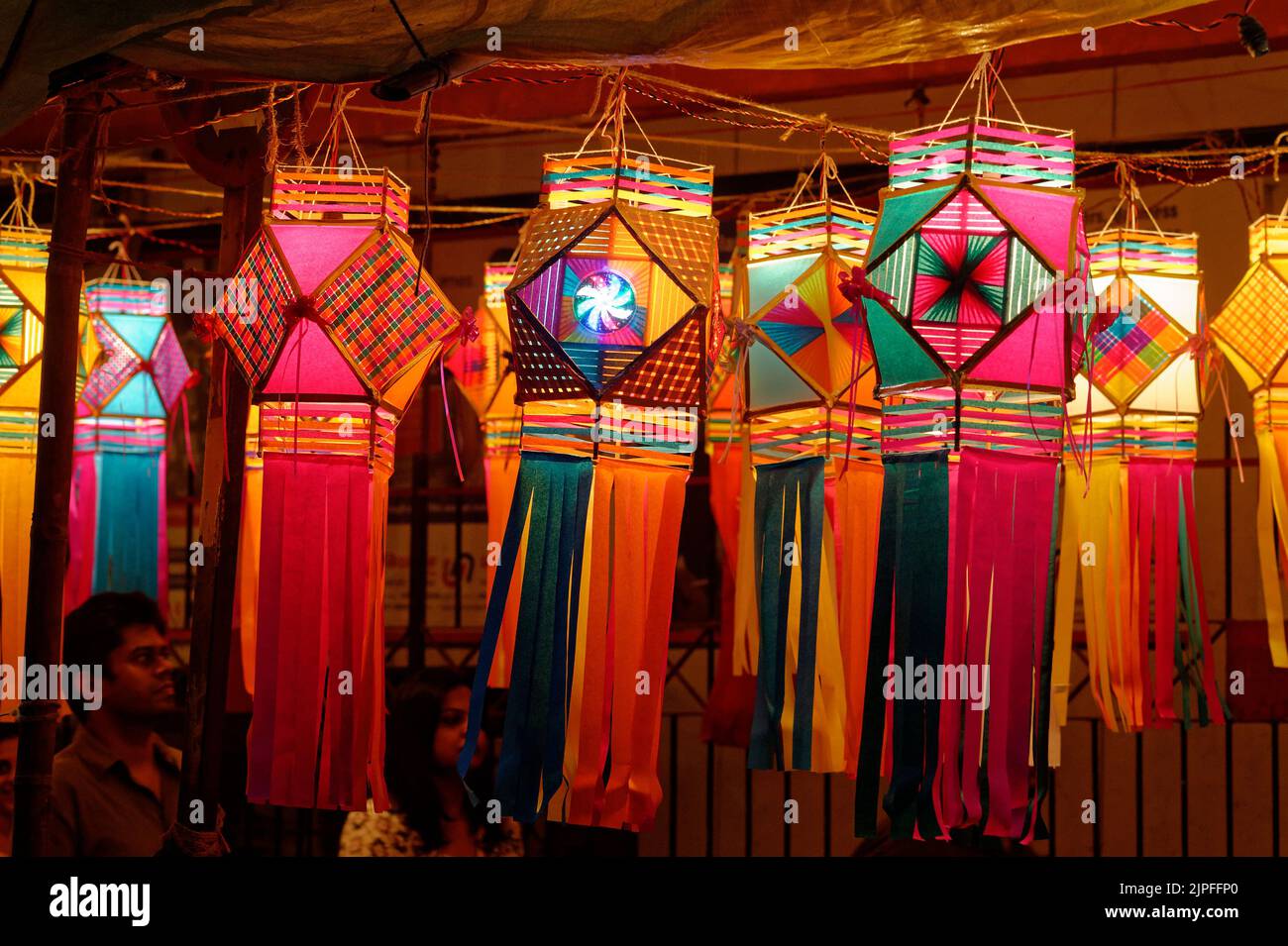 Colorful traditional Lanterns in Various Shapes Akash kandil (Diwali ...