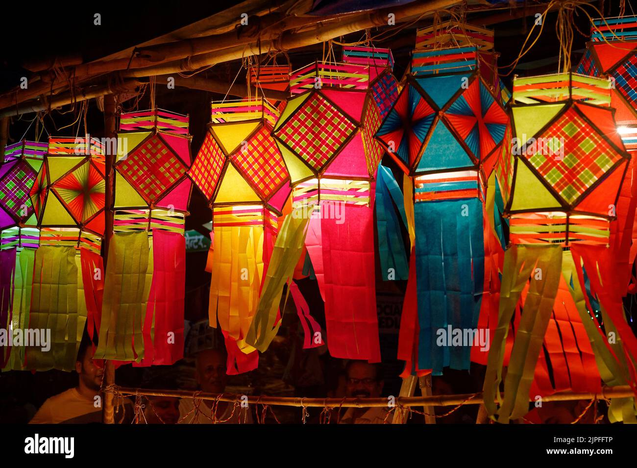 Colorful traditional Lanterns in Various Shapes Akash kandil (Diwali ...