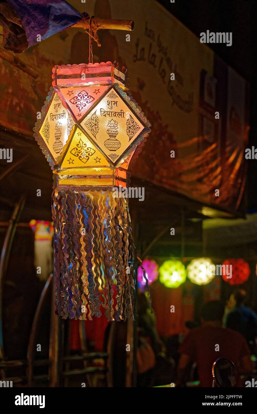 Colorful traditional Lanterns in Various Shapes Akash kandil (Diwali ...