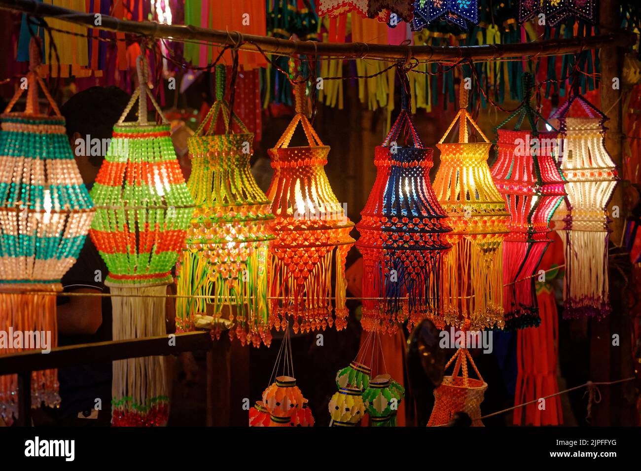 Colorful traditional Lanterns in Various Shapes Akash kandil (Diwali ...