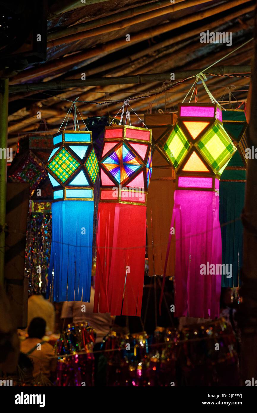 Colorful traditional Lanterns in Various Shapes Akash kandil (Diwali ...