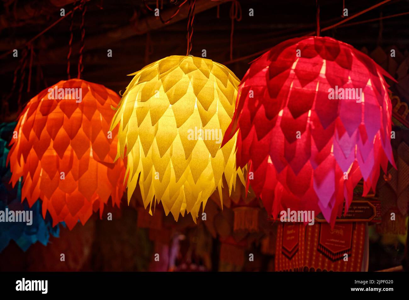 Colorful traditional Lanterns in Various Shapes Akash kandil (Diwali ...