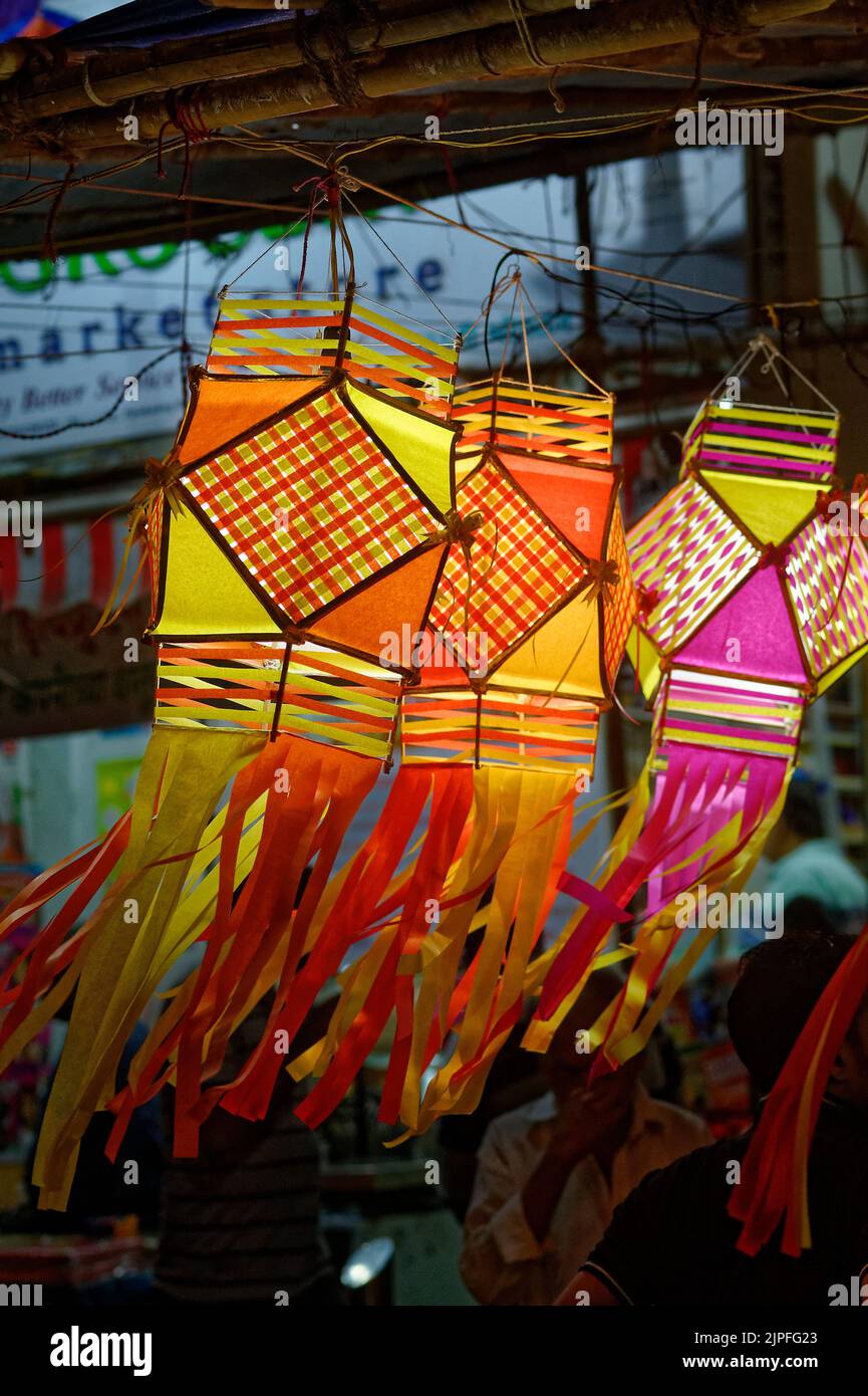 Colorful traditional Lanterns in Various Shapes Akash kandil (Diwali ...