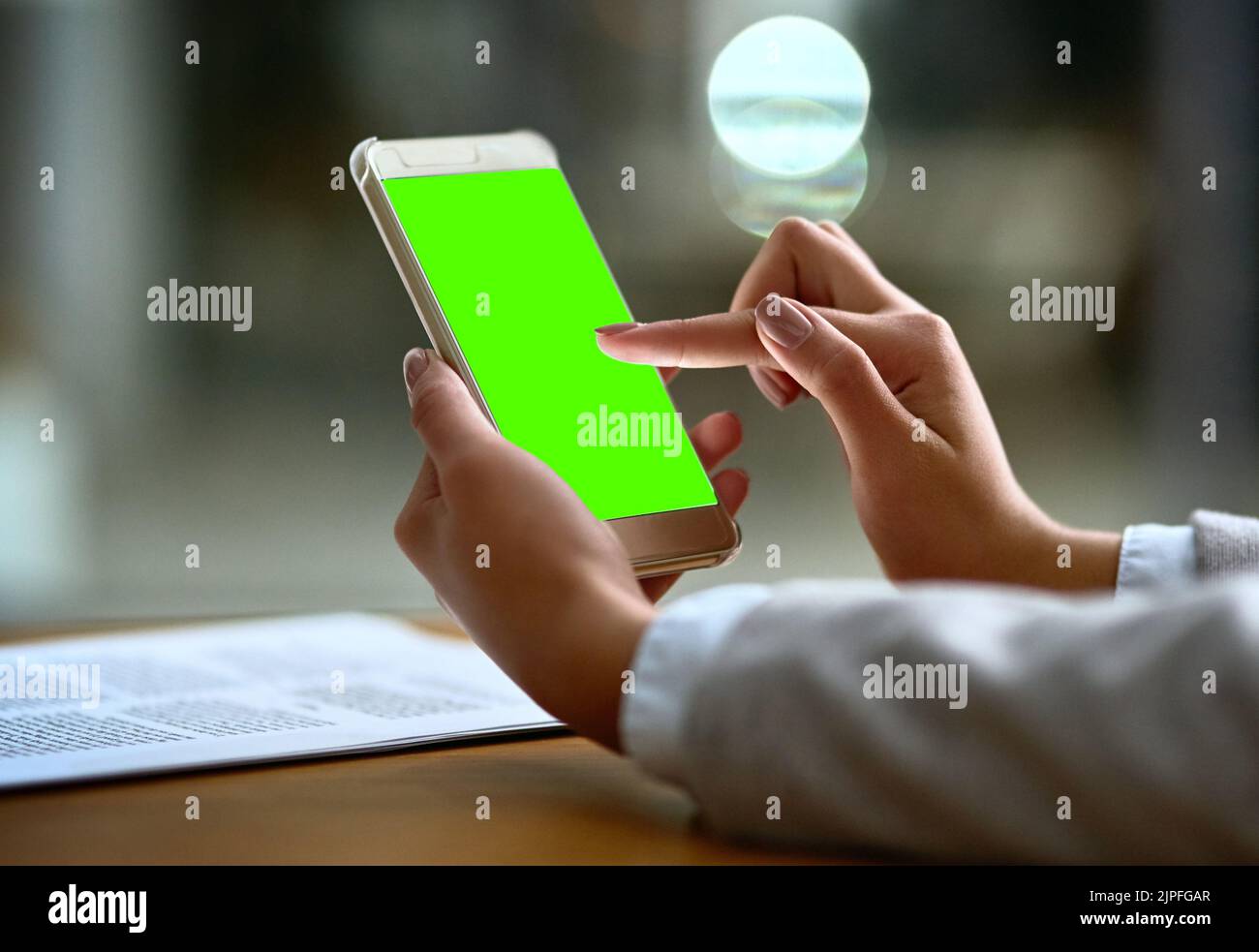 The smartest way of organizing her workday. a businesswoman using a ...