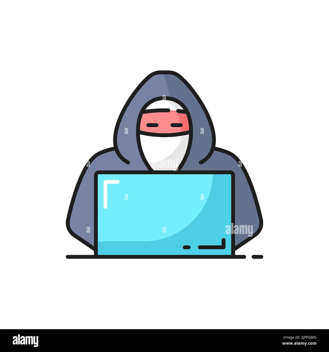 Hacker Man Mask Typing On Stock Vector Images Alamy