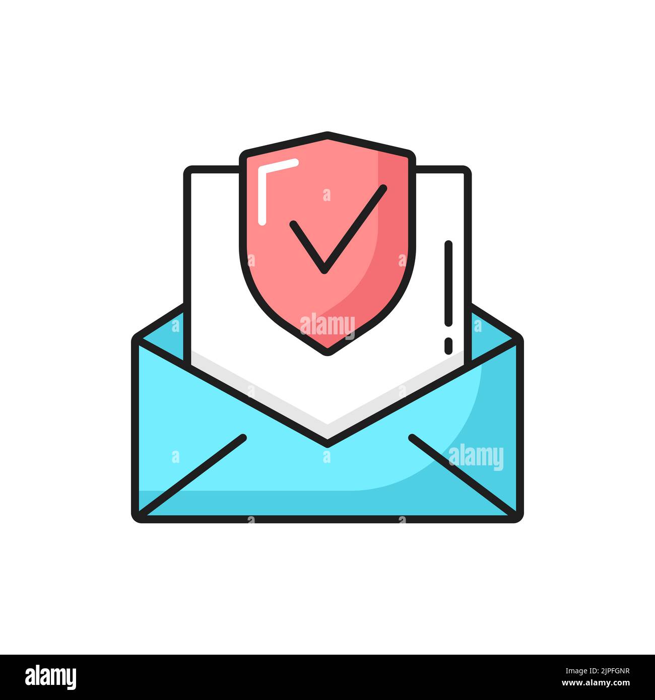Email Messaging Security Outline Icon With Letter Envelope Internet
