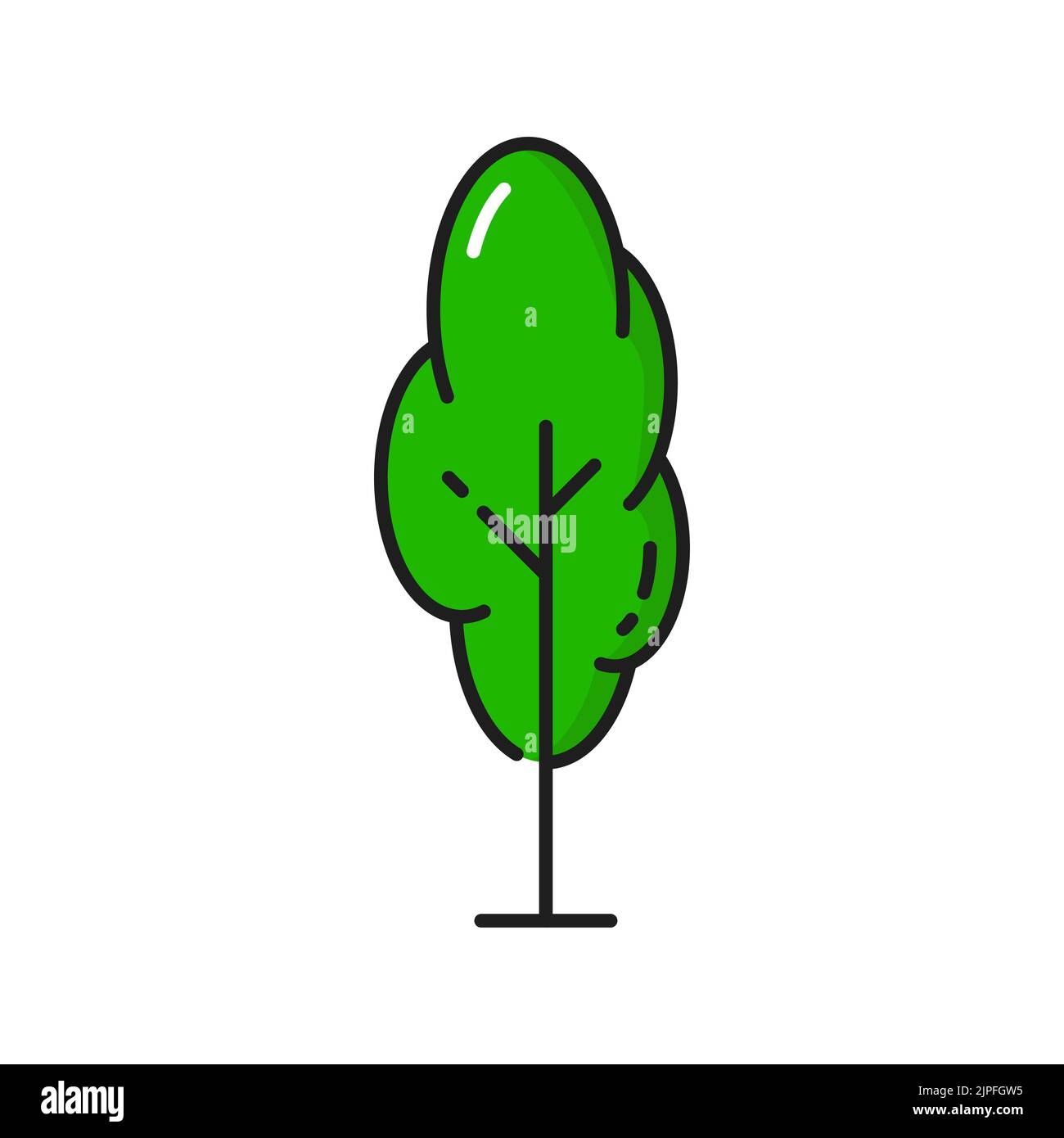 Tree icon of green forest park or garden plant, vector isolated symbol ...