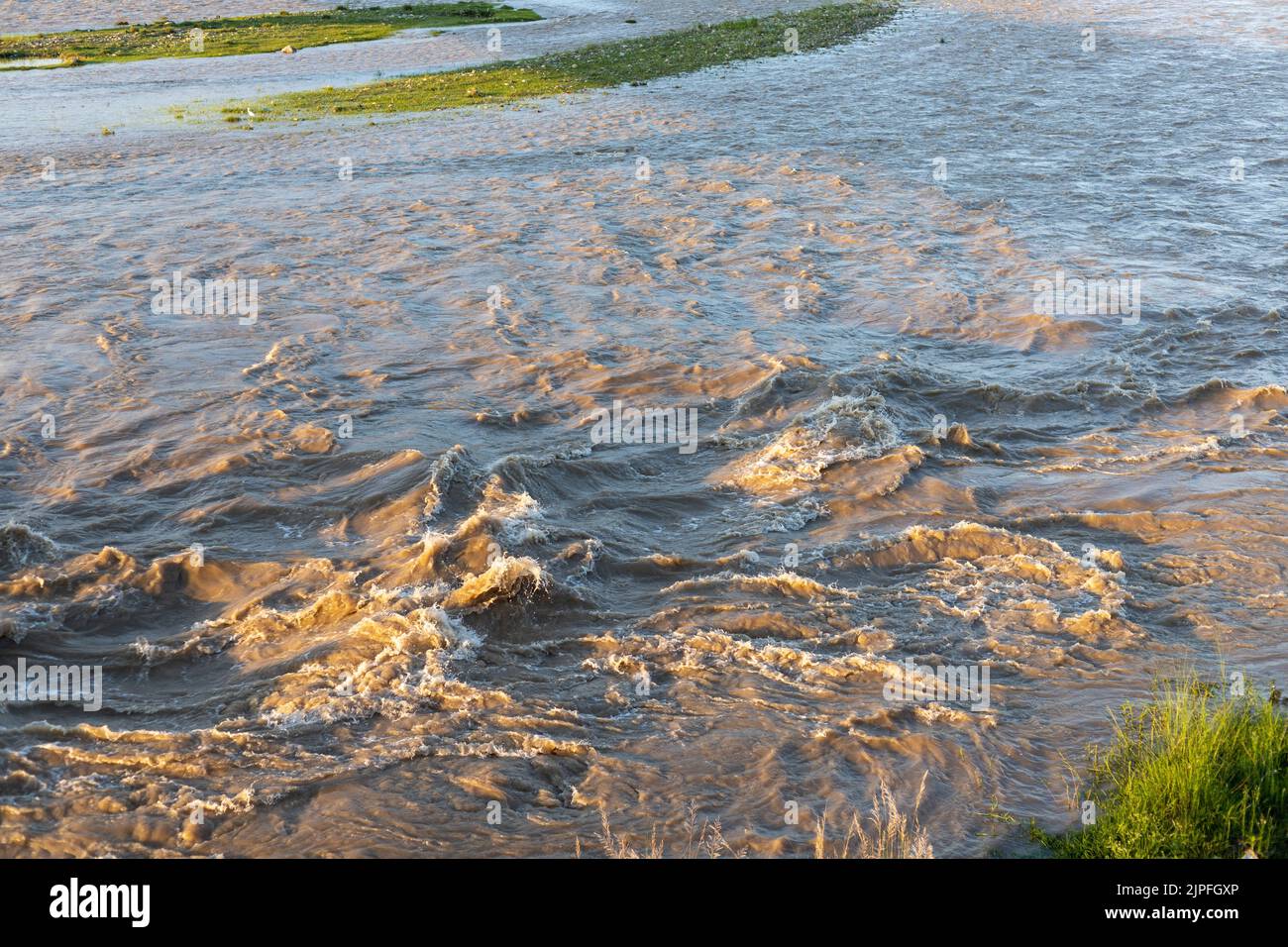 torrential rains swelled rivers and streams in river swat Stock Photo ...