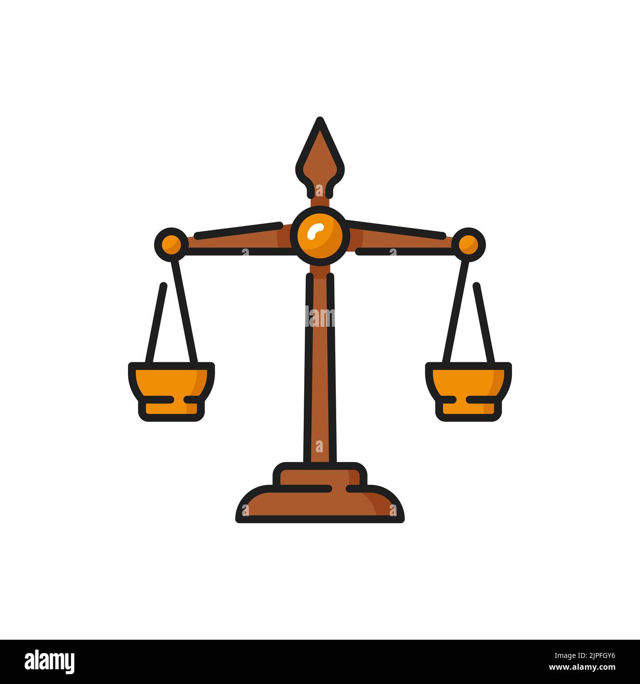 Notary, justice and legals service icon of justice scales for lawyer ...