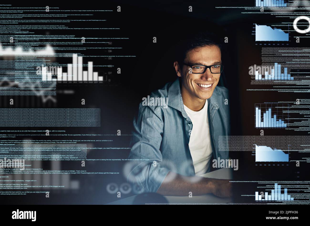 Theres no code he cannot crack. a young computer programmer looking ...