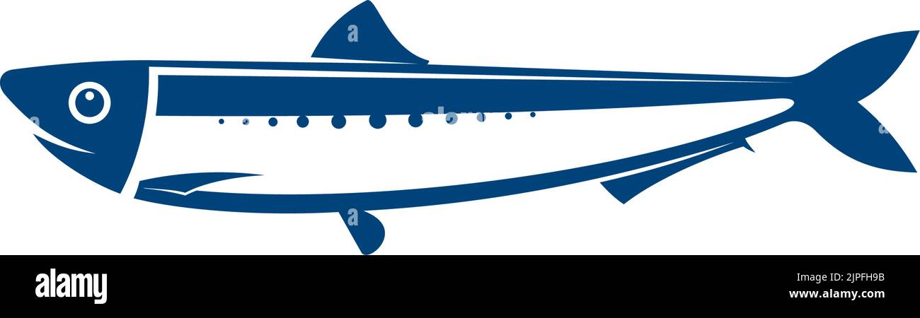 Herring isolated blue fish marine animal. Vector coldblooded sardine ...