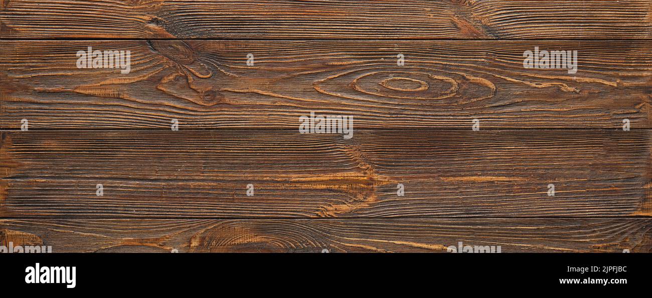 Brown wooden board, closeup. Banner for design Stock Photo - Alamy