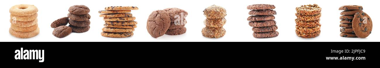 Set of different sweet cookies isolated on white Stock Photo - Alamy