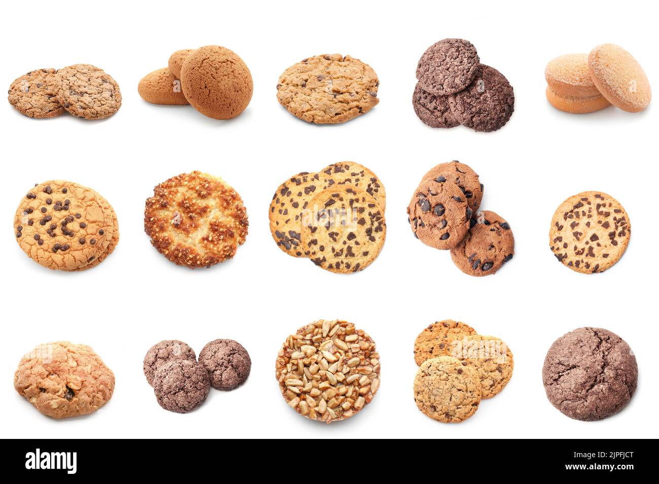 Set of different sweet cookies isolated on white Stock Photo - Alamy