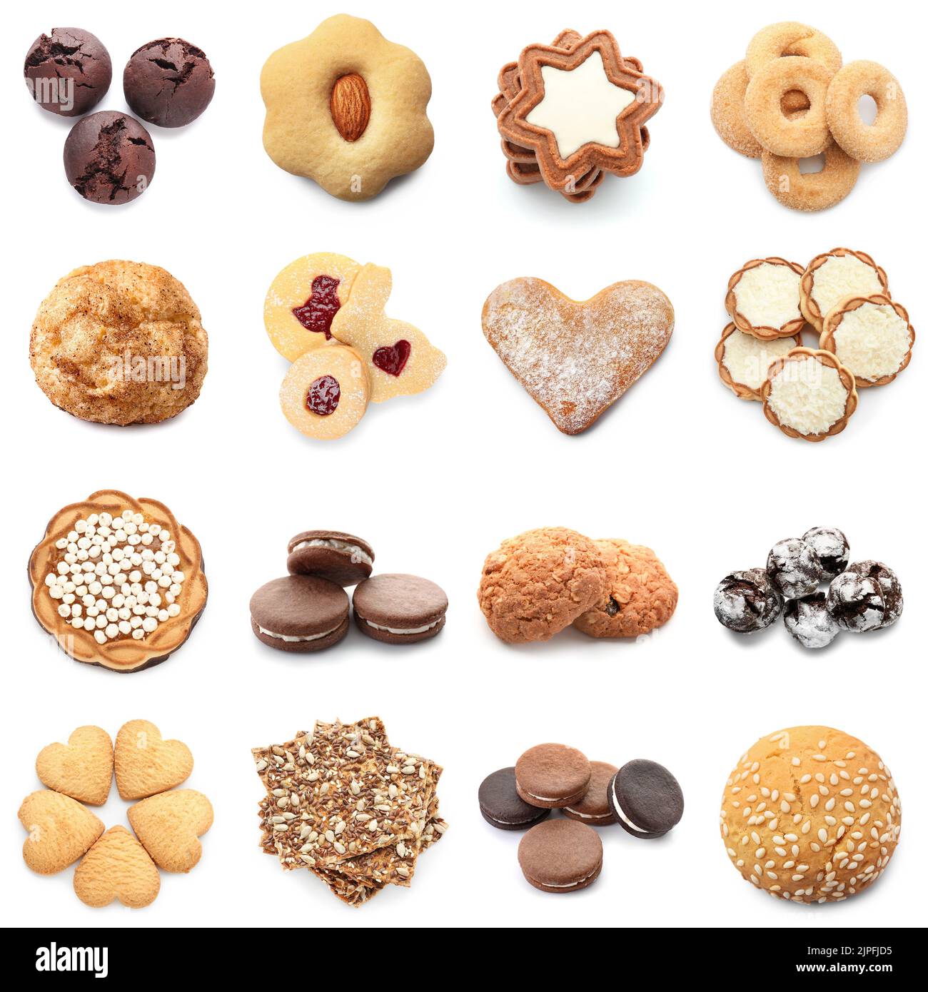 Set of different sweet cookies isolated on white Stock Photo - Alamy