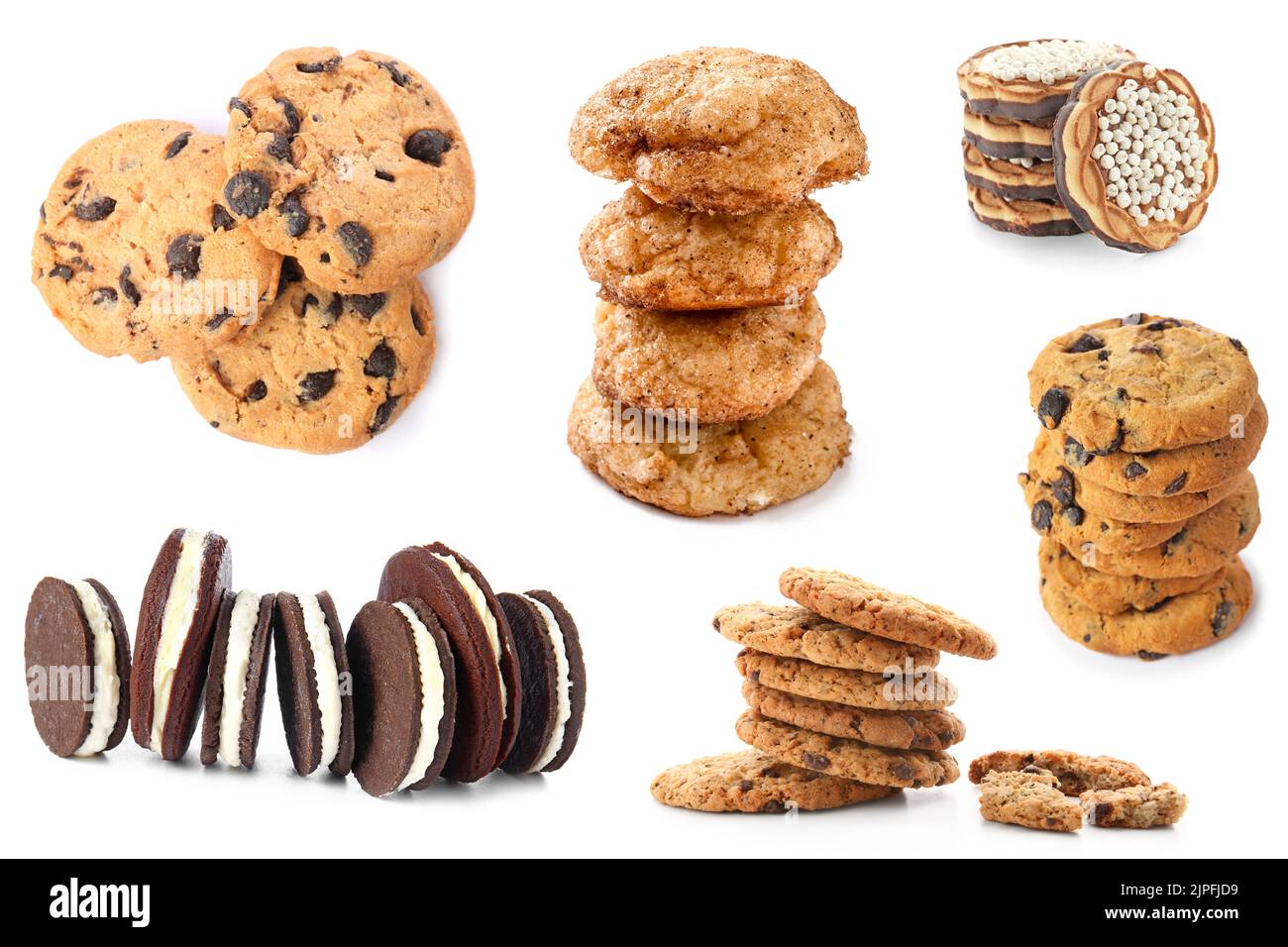 Set of different sweet cookies isolated on white Stock Photo - Alamy