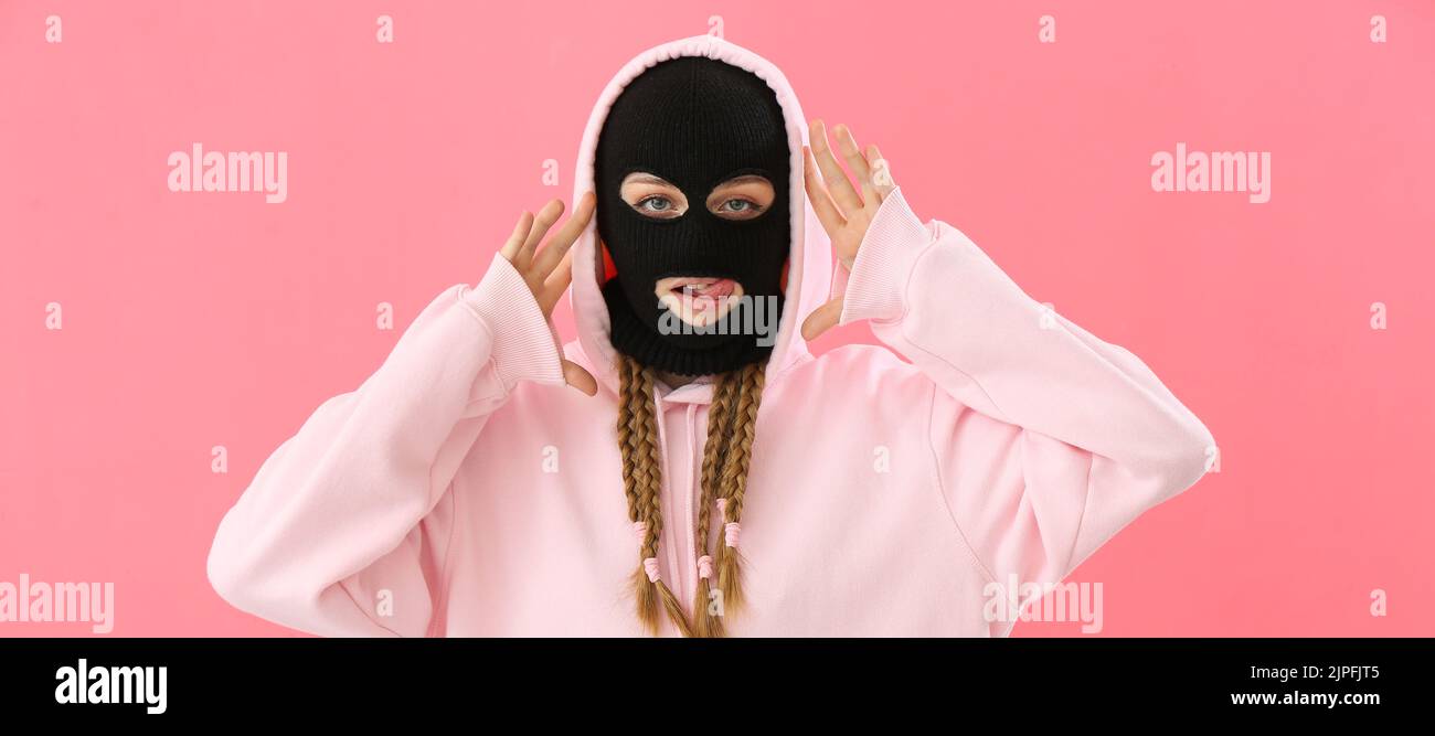 Pink balaclava hi-res stock photography and images - Alamy