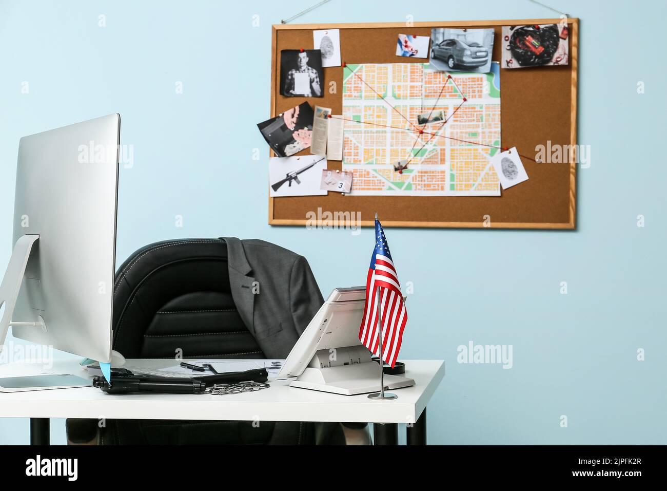 Modern workplace of FBI agent in office Stock Photo - Alamy