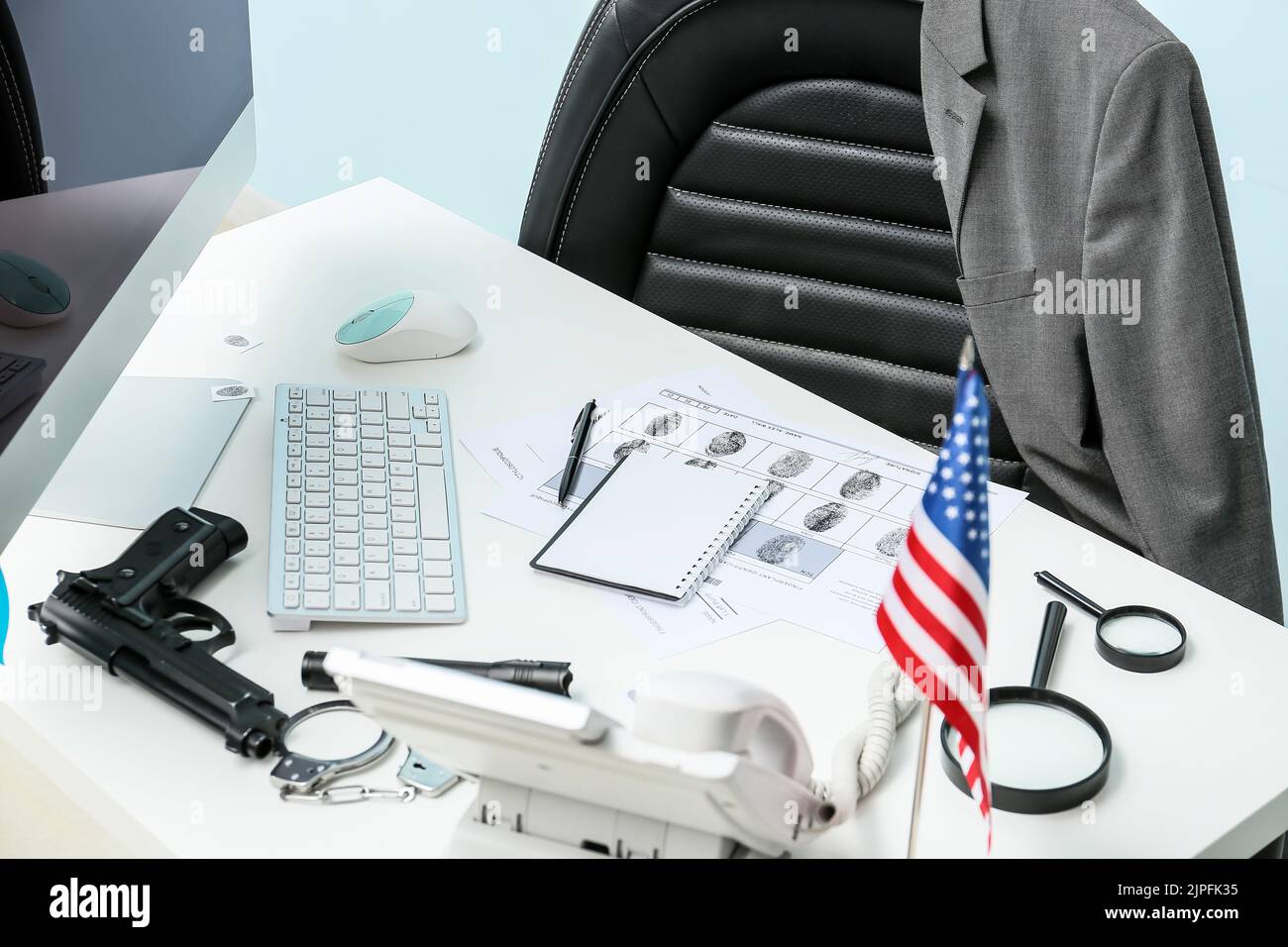 Modern workplace of FBI agent in office Stock Photo - Alamy