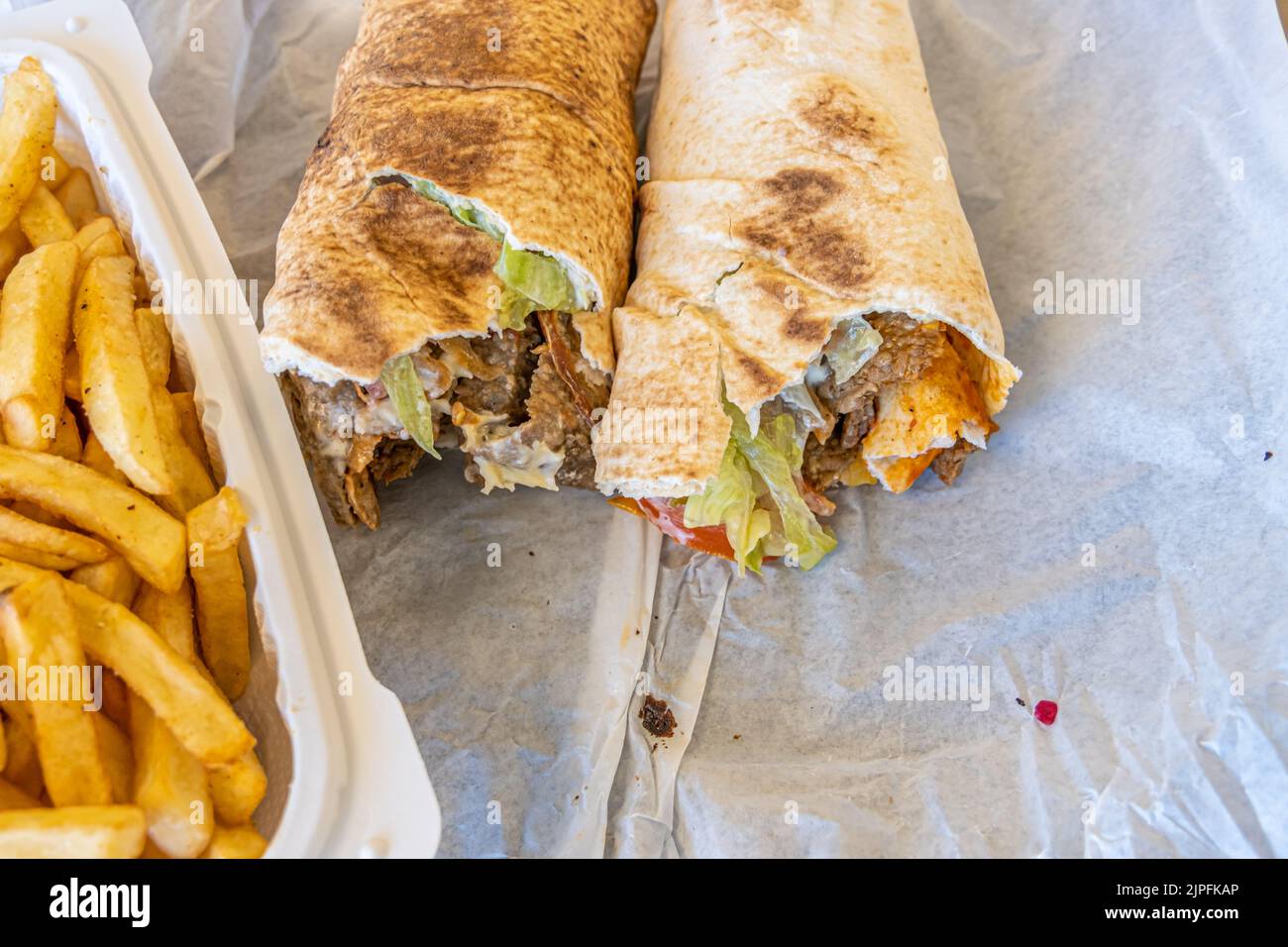 Fresh Arab domair or shawarma ready to eat Stock Photo - Alamy