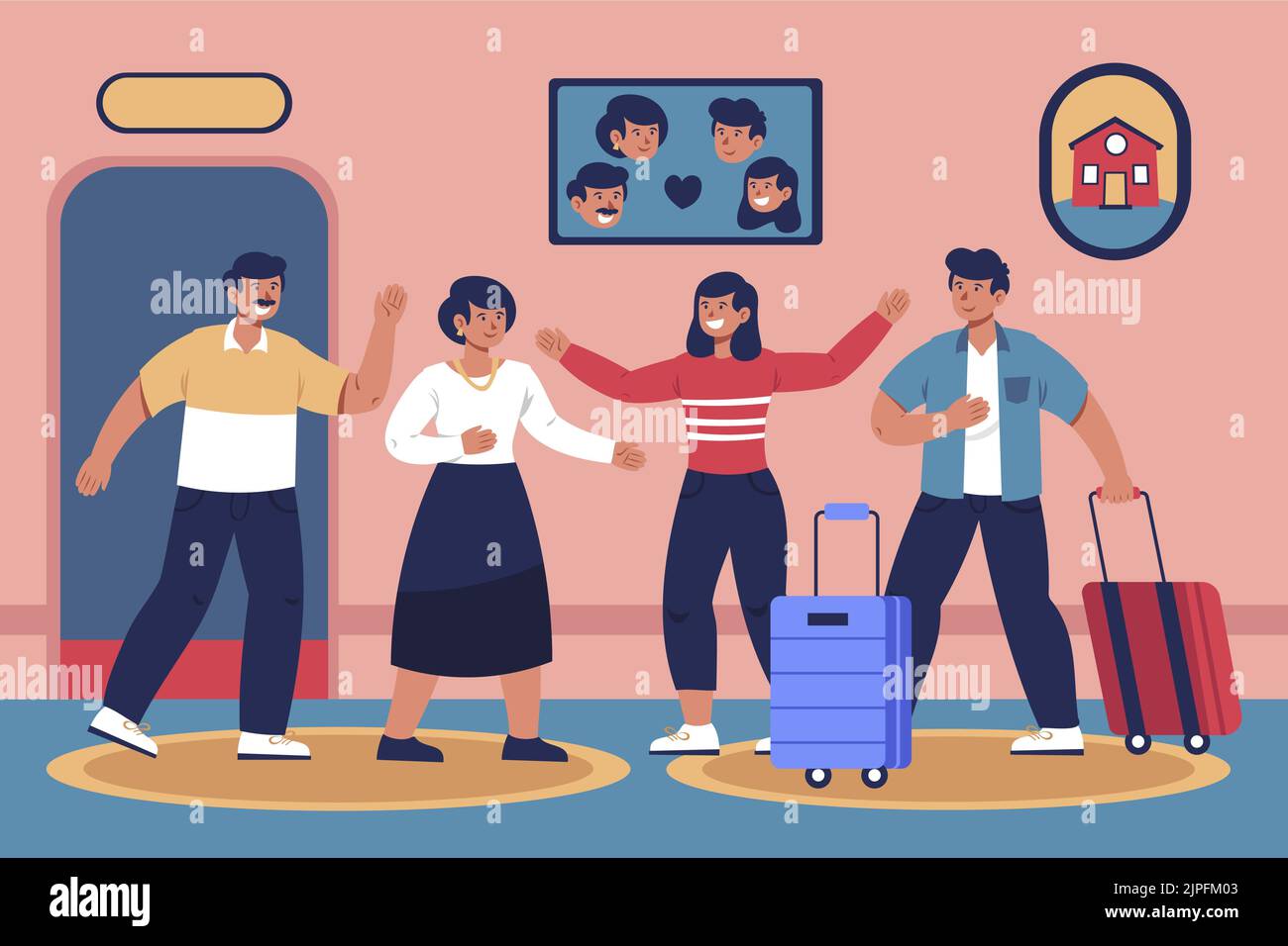 Hand drawn family reunion Vector illustration Stock Vector Image & Art ...