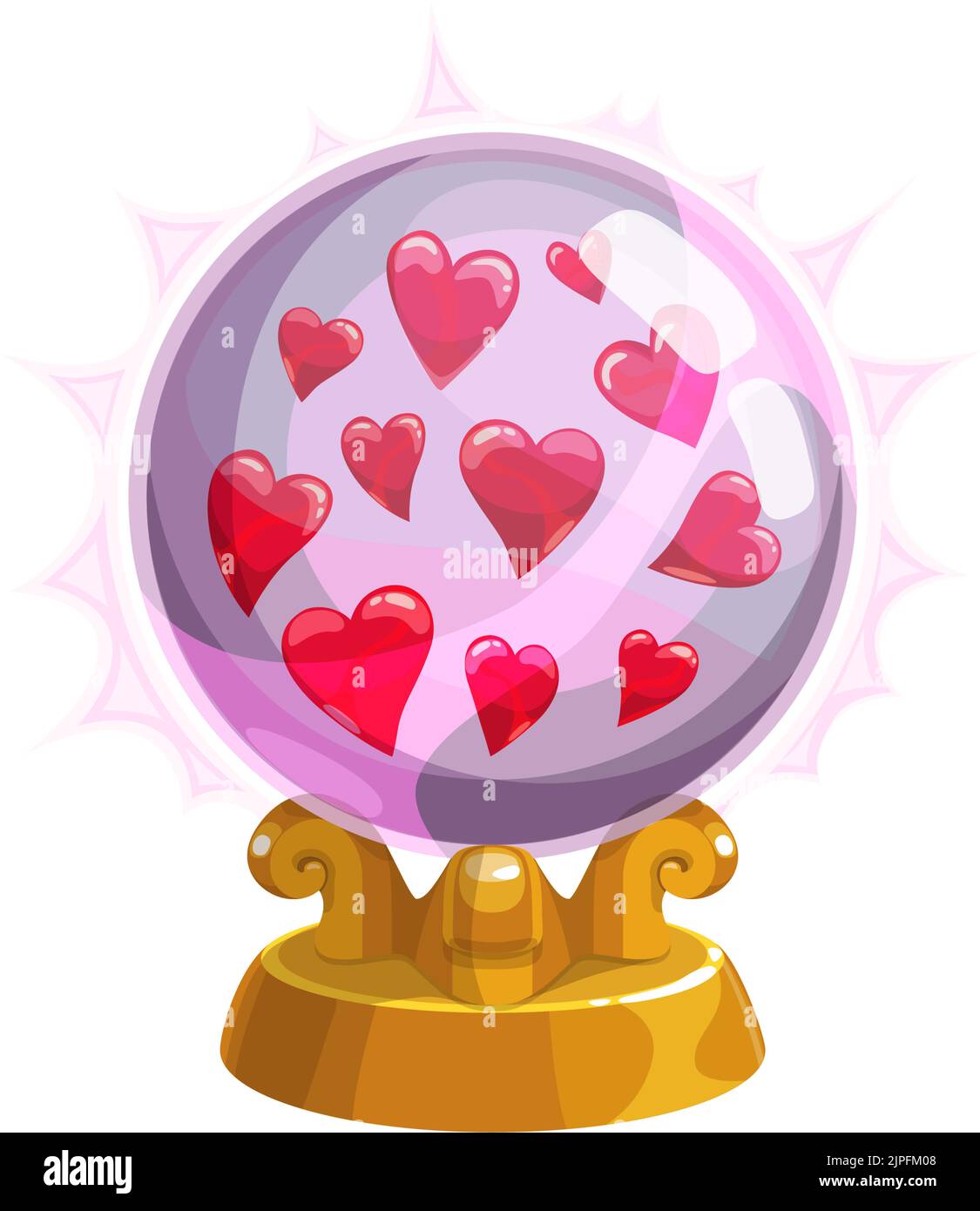 Hearts in crystal ball, Valentine day and wedding RSVP party symbol ...