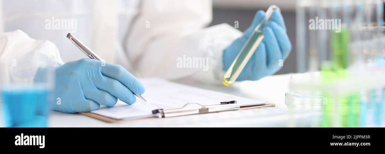 Study of fuel in vitro by scientist in laboratory Stock Photo - Alamy