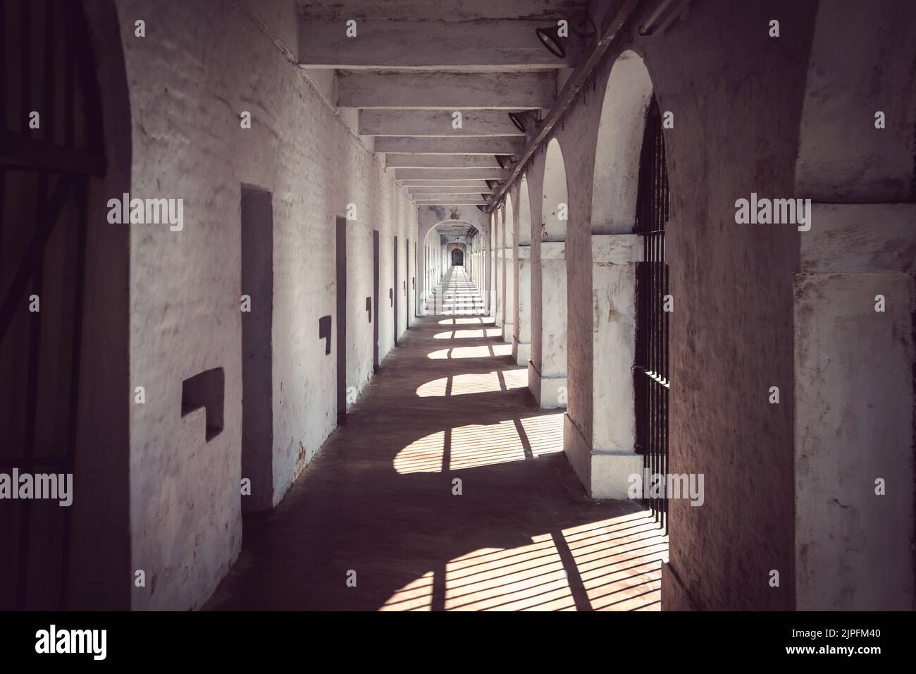 Long Corridor in Cellular Jail, Port Blair, Andaman Islands, India ...