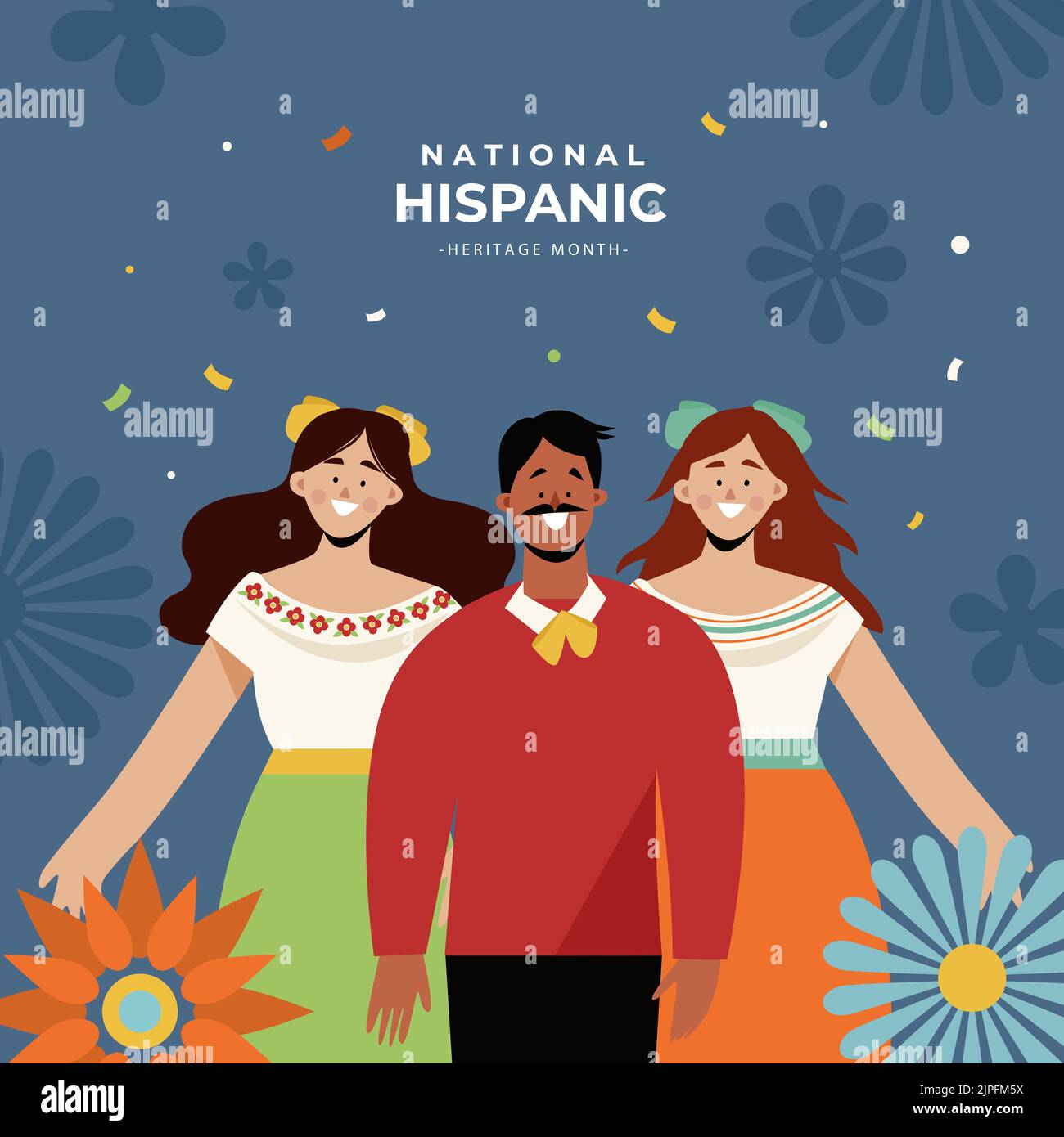 Flat national hispanic heritage month Vector illustration Stock Vector Image & Art - Alamy