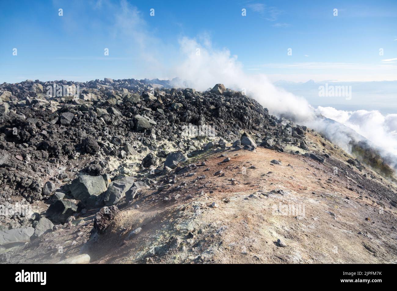 Avachinsky volcano, Kamchatka peninsula, Russia. An active volcano ...