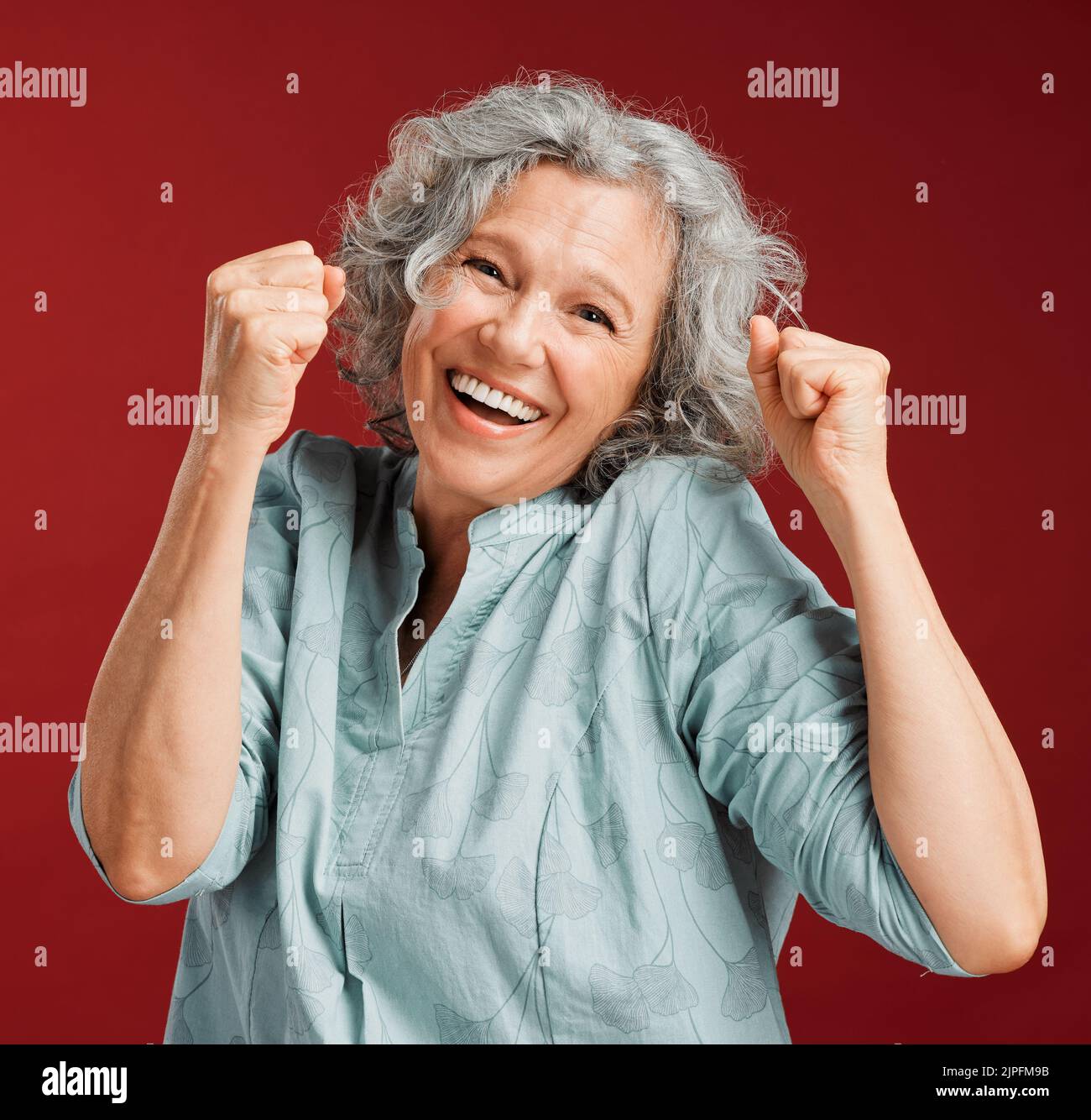 Celebrating, cheering and winning with a happy, smiling and excited ...