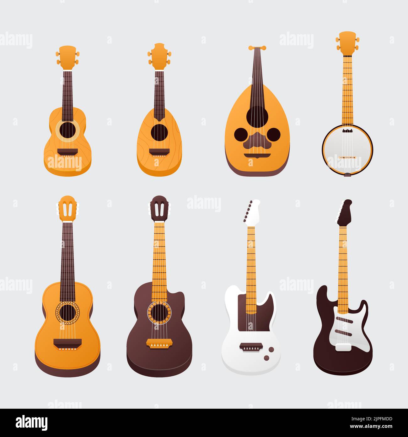 Gradient musical instruments set Vector illustration Stock Vector Image ...